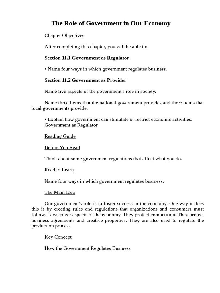 Government's Economic Role Explained | PDF | Taxes | Copyright