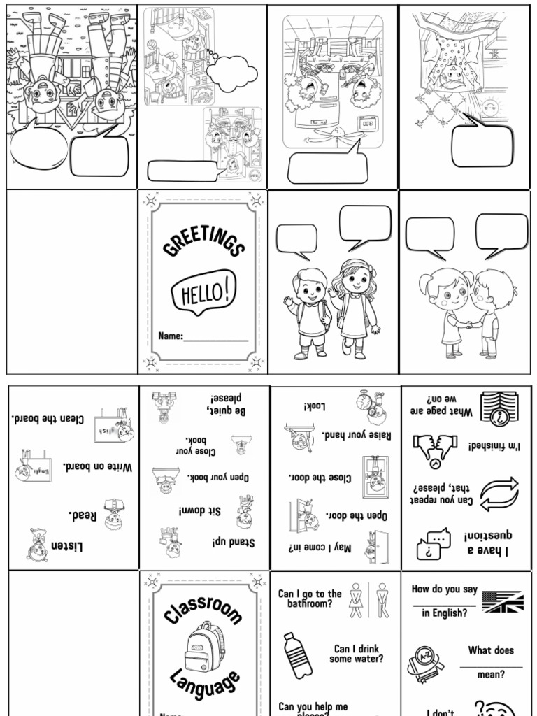 Mini Books - Greetings and Classroom Languages | PDF
