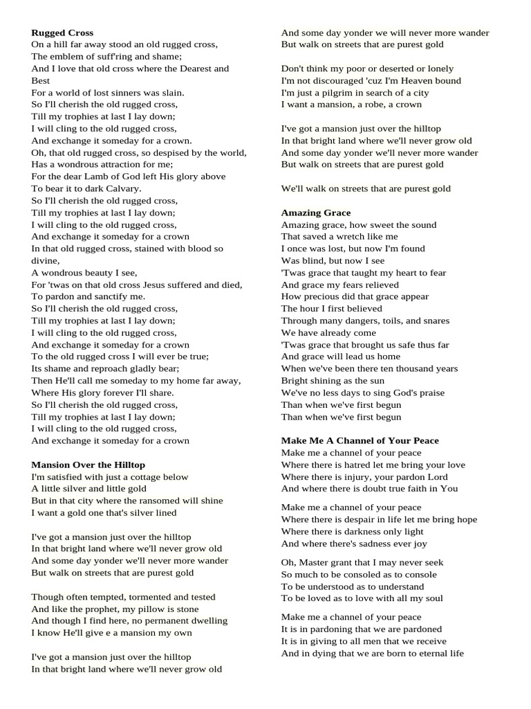 Christian Songs Lyrics Chords Complete | PDF | Jesus | Glory (Religion)