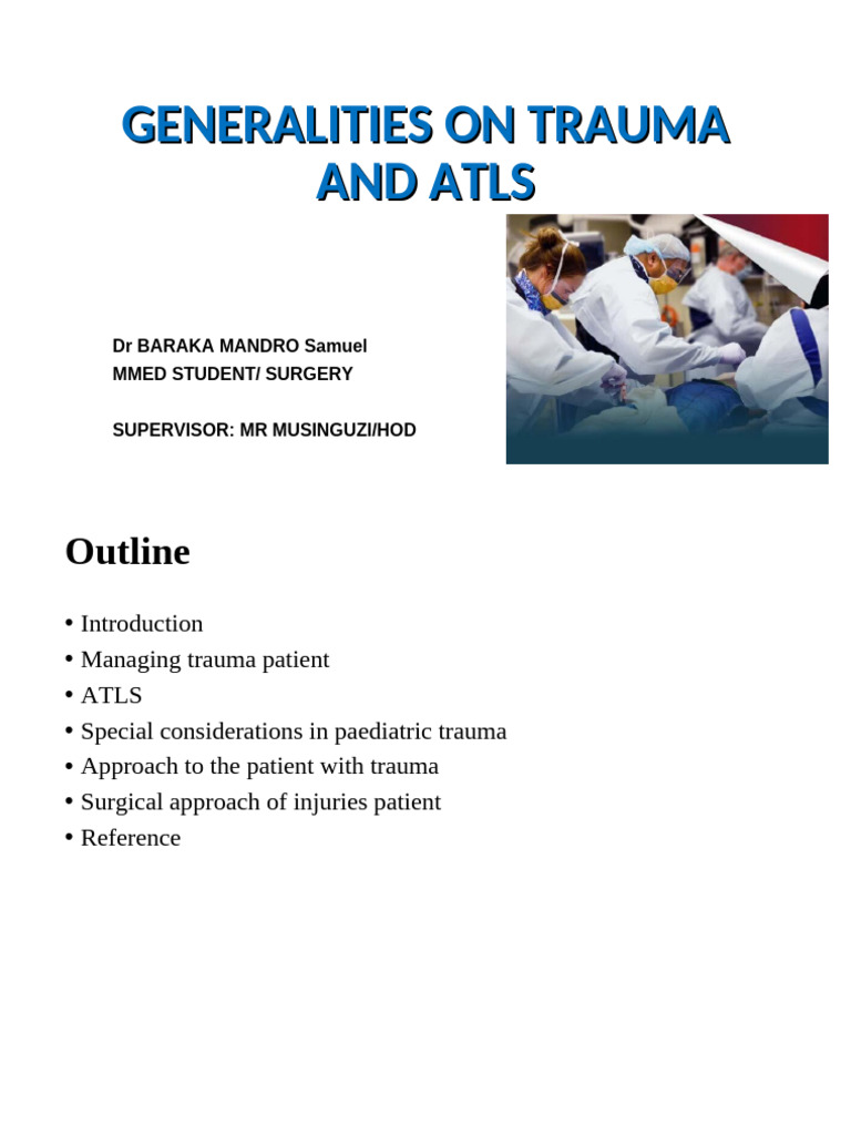Trauma Management and ATLS Overview | PDF | Major Trauma | Shock ...