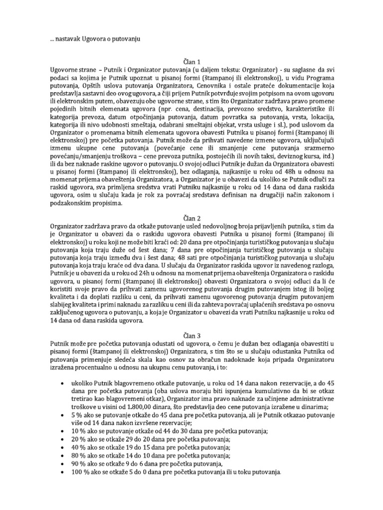 Nastavak Ugovora | PDF