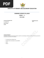 Combined Science Forms 1-4 | PDF | Curriculum | Educational Assessment
