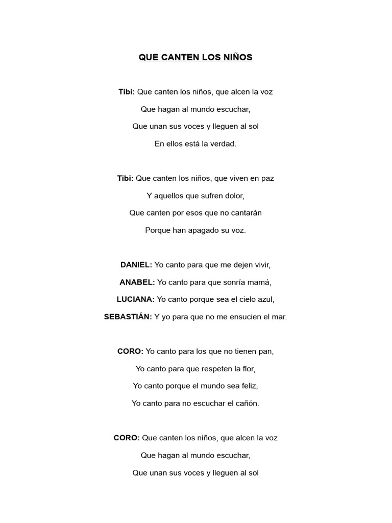 Que Canten Los Niños | PDF