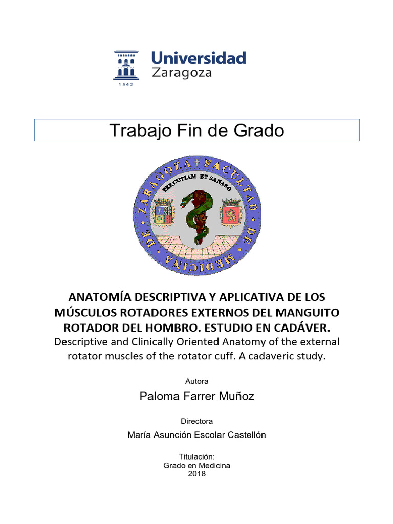 Anatomía de los rotadores externos del hombro | PDF | Hombro | Articulación