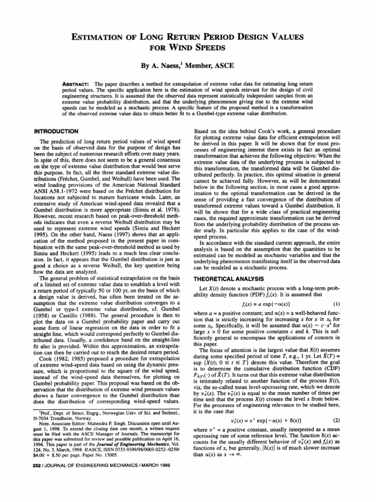 Estimating Long Return Wind Speeds | PDF | Exponential Function ...