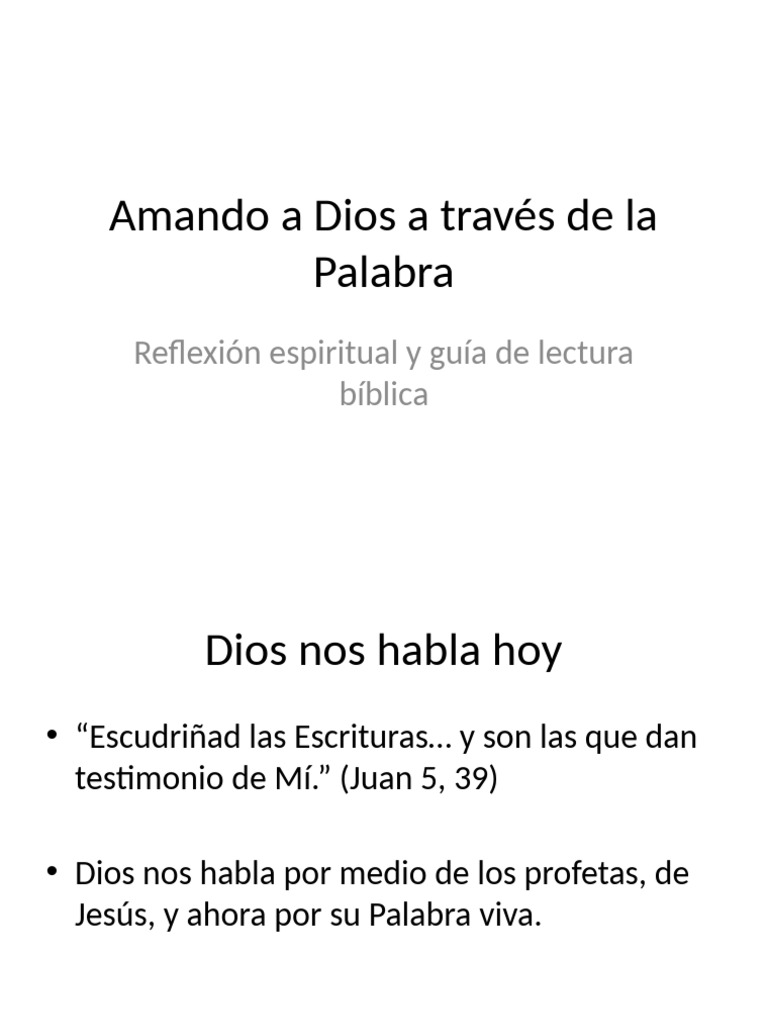 Amando A Dios Palabra | PDF