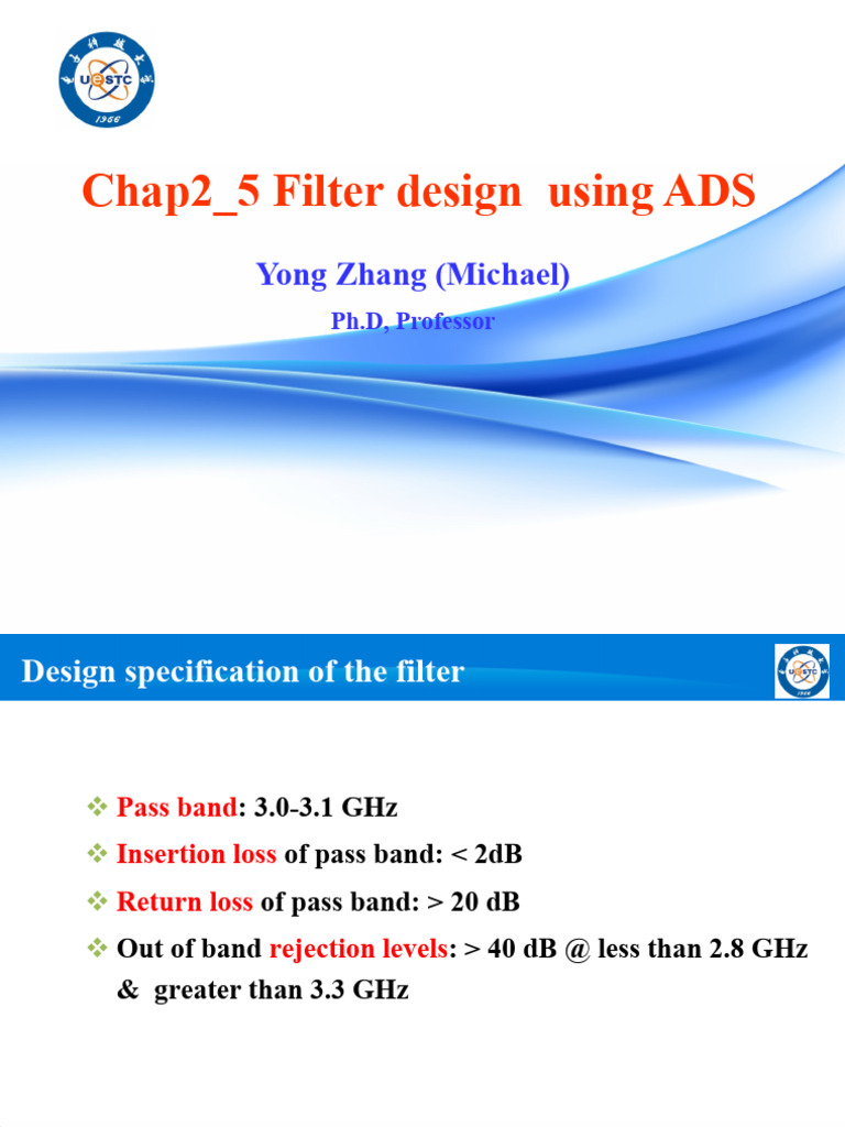 ADS Filter Design Specifications | PDF | Transmission Line ...