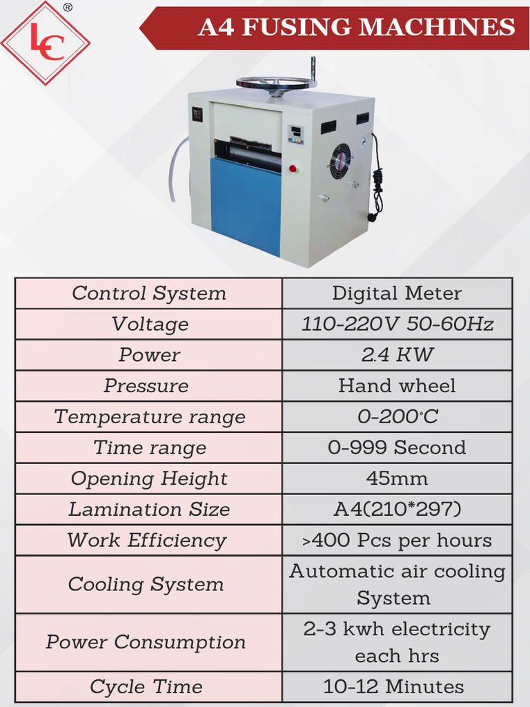 Lucky Plastics Id Card Fusing Machine A 4 | PDF