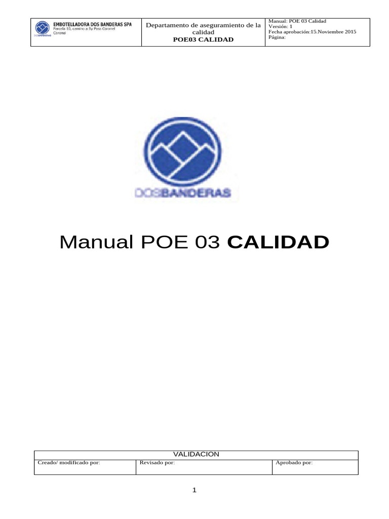 Manual Poe 03 Calidad | PDF | Laboratorios | Calibración