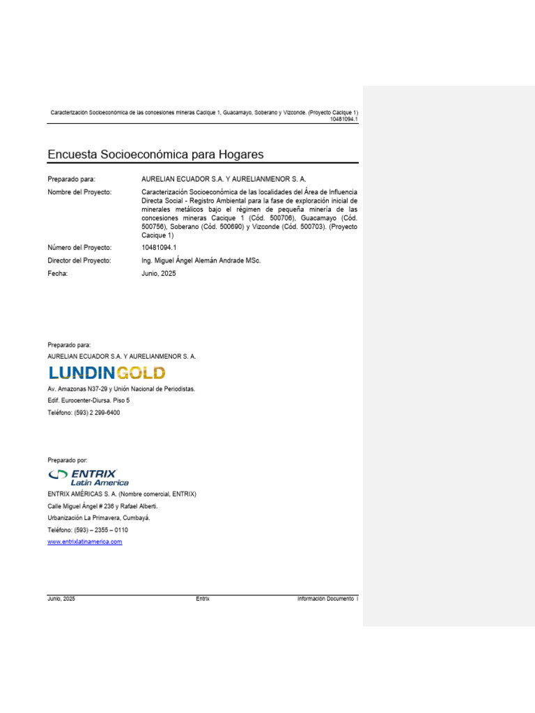 73 - Kevin - Daniel - Monterola - Tali Encuesta | PDF | Agua | Documento