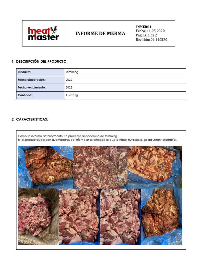 Informe de Merma Trimming Septiembre 2022 | PDF