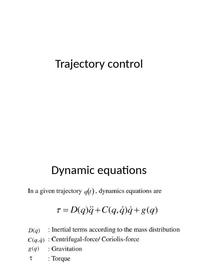 Robot Trajectory Control | PDF