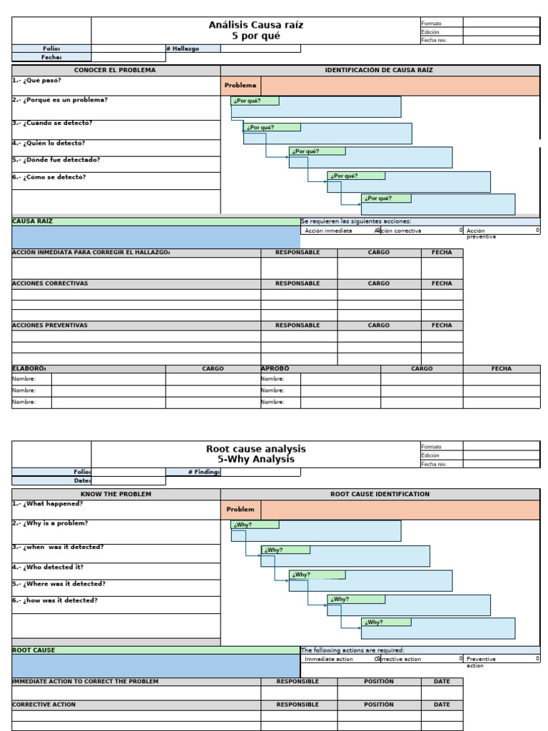 Formato Análisis Causa Raíz 5W | PDF