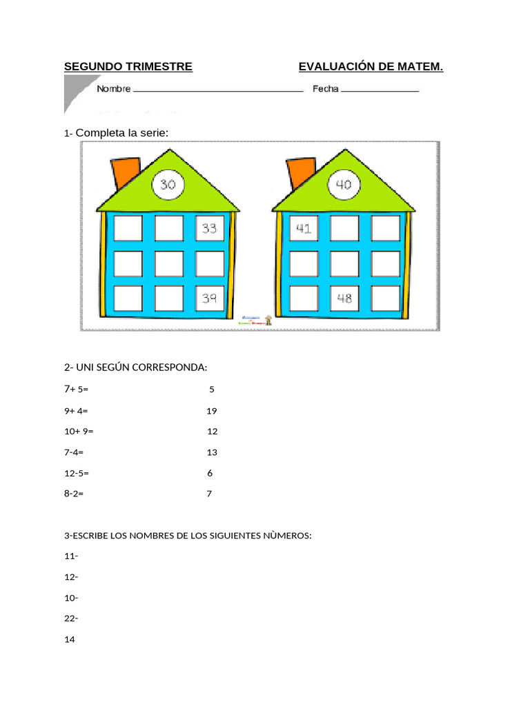 Segundo Trimestre Evaluación de Matem | PDF