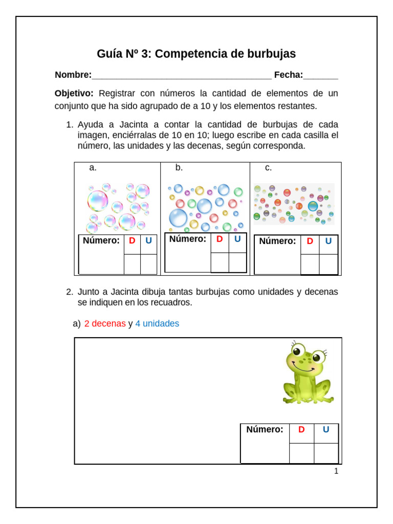 Guía 3 Competencia de Burbujas | PDF