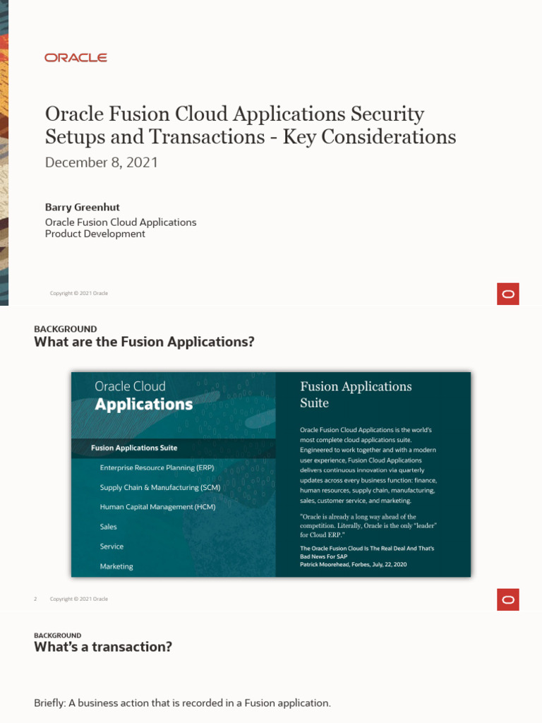 ERP - Oracle Fusion Cloud Applications Security Setups and Transactions ...