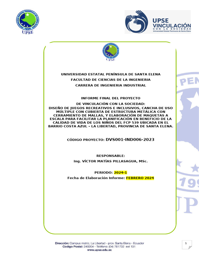 Borrador Proyecto Vinculacion (Reparado) | PDF | Diseño | Sustentabilidad