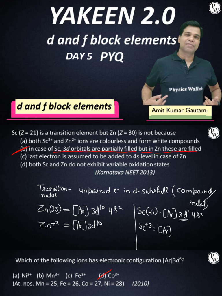 D & F - Block Elements 05 - Classnotes - D Block Pyq - Organized ...