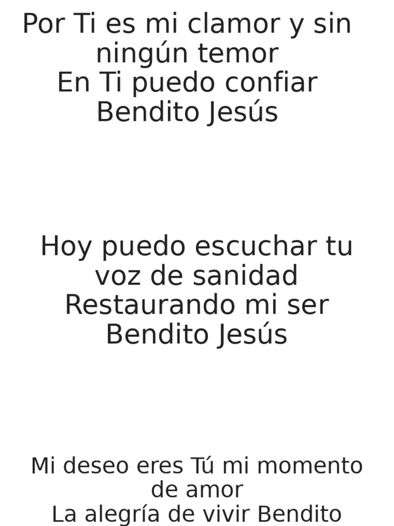 Letra de "Bendito Jesús" | PDF