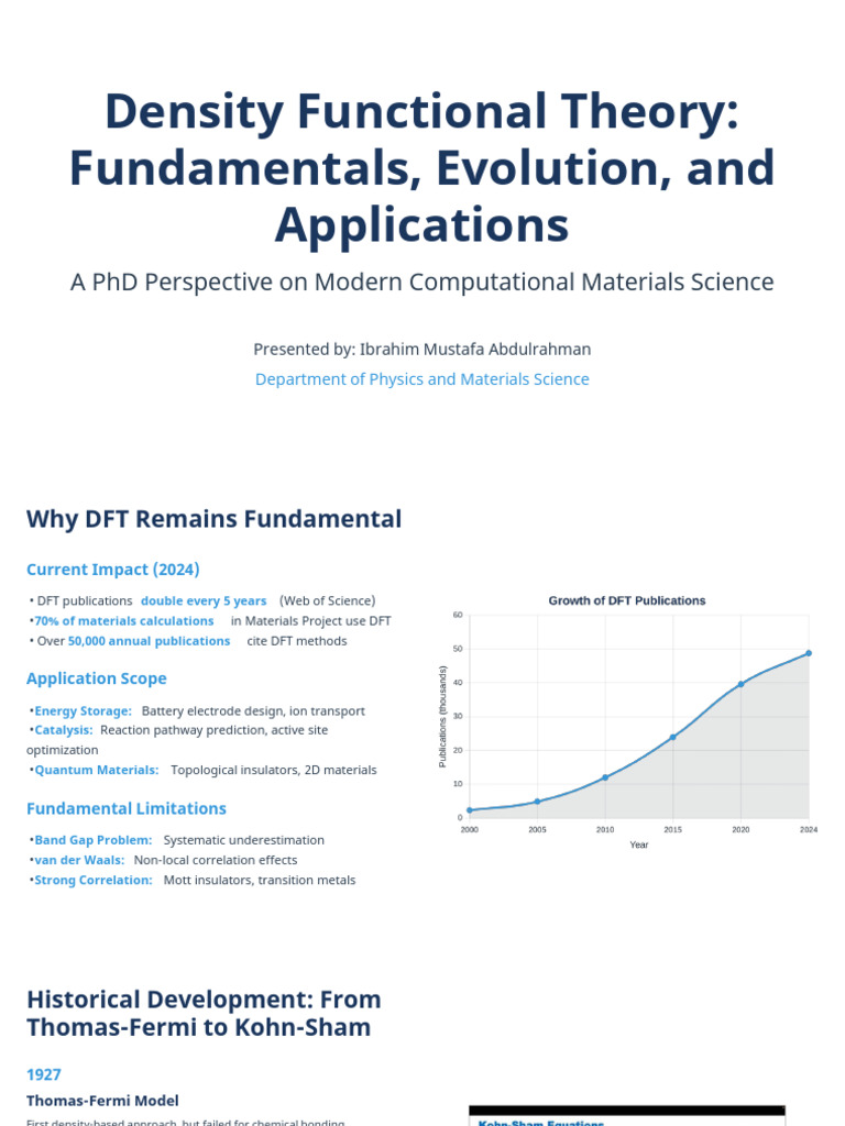Density Functional Theory Fundamentals, Evolution 1 | PDF | Density Functional Theory | Physical ...