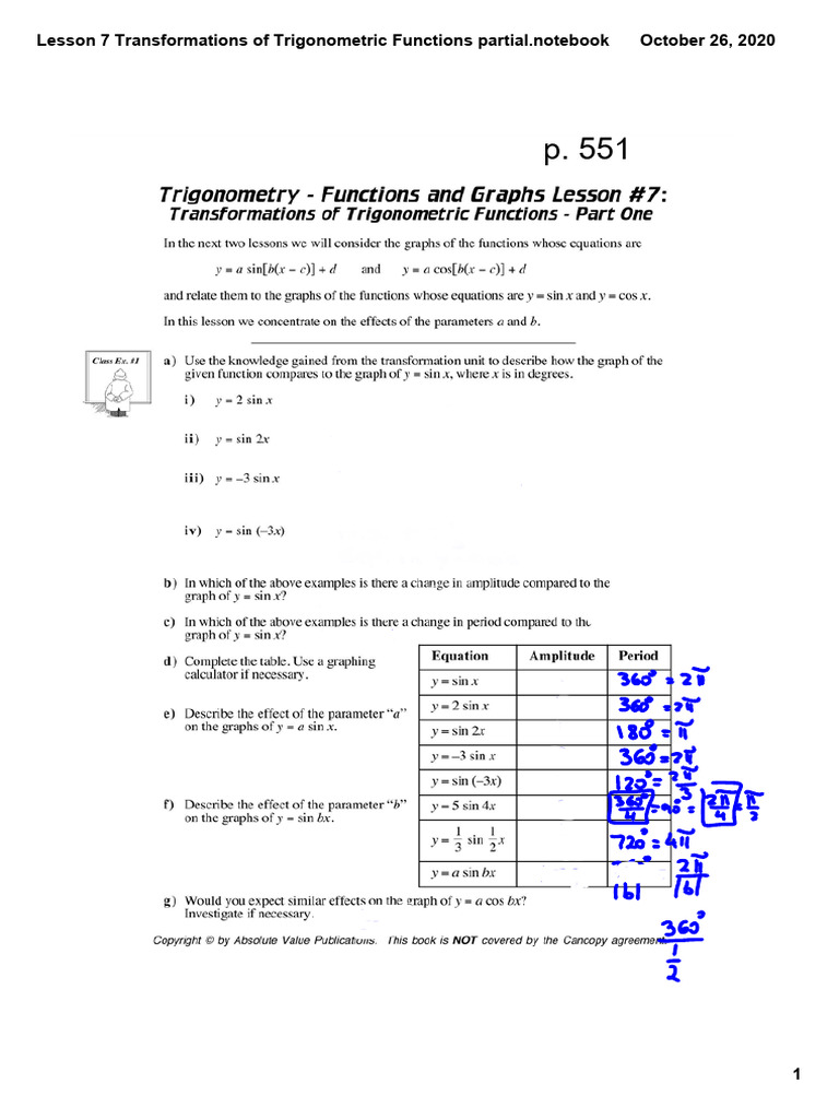 Transformations of Trigonometric Functions | PDF | Complex Analysis ...