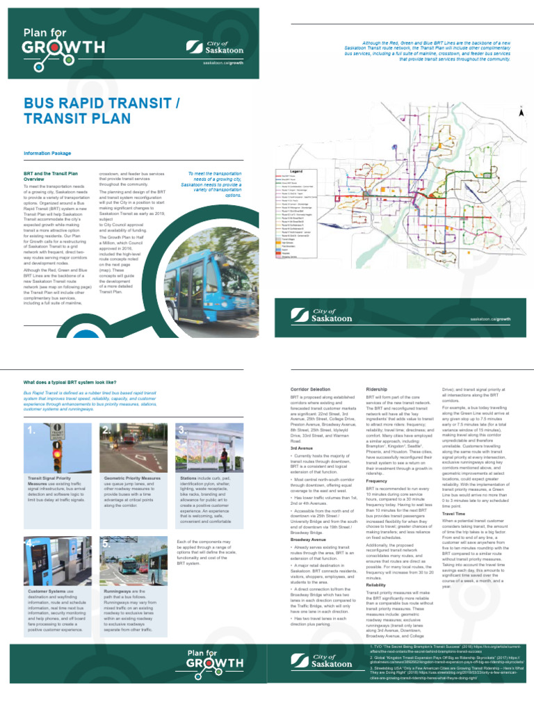 Saskatoon BRT Transit Plan Overview | PDF | Public Transport | Transport