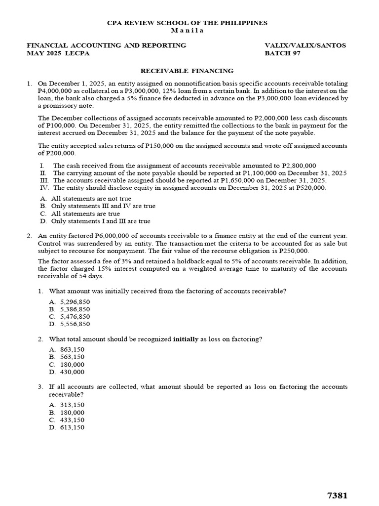 Receivable Financing and Discounting Analysis | PDF | Promissory Note ...