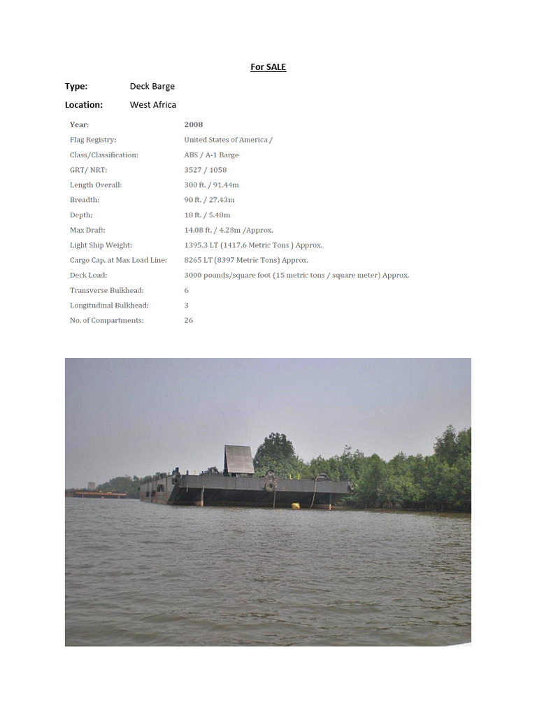 Deck Barge (2) - For Sale | PDF