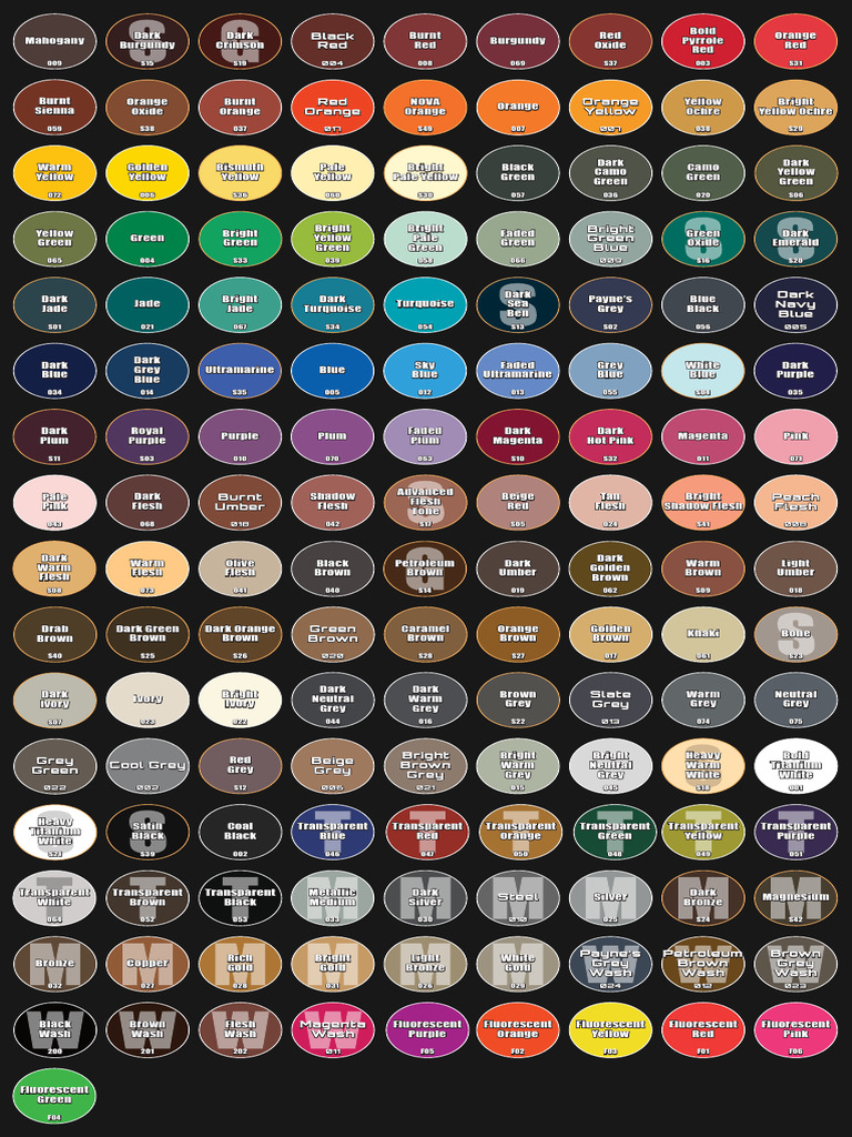 Lista de Colores y Tonos Variados | PDF | marrón | Verde