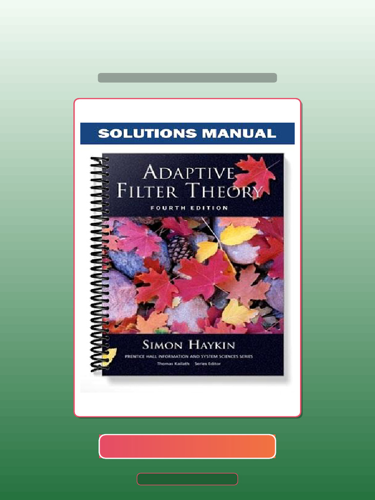 Adaptive Filter Theory 4th Edition by Simon Official Test Bank | PDF ...