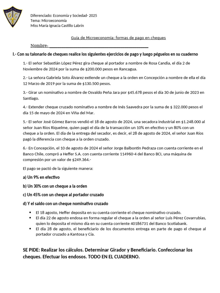 Guía de Cheques | PDF | Cheque