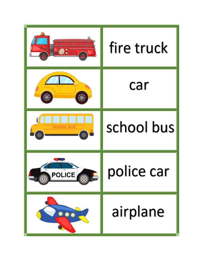 Transportation Flashcards Free | PDF