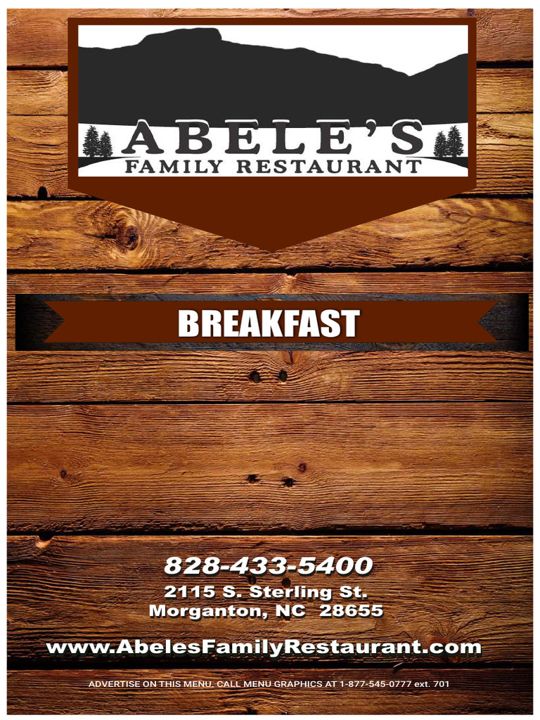 Abeles Family Restaurant Breakfast Menu | PDF | Fudge | Foods