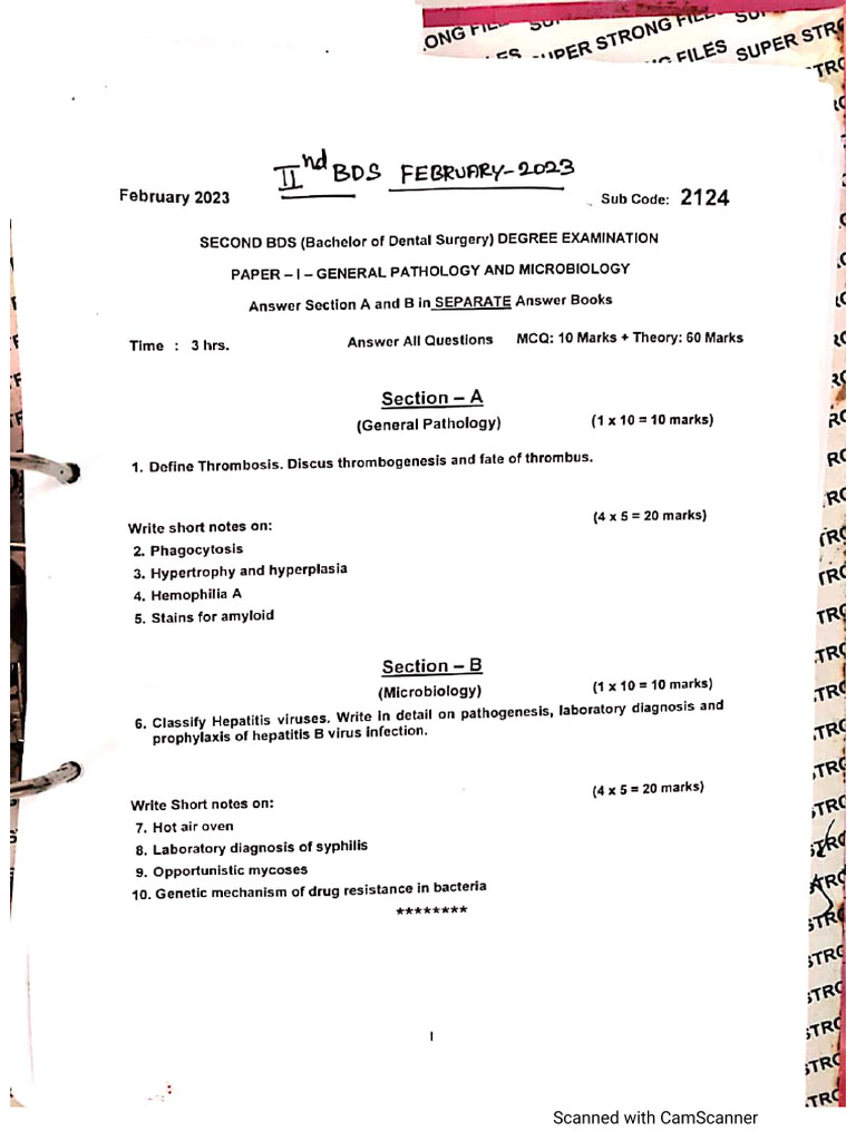 Gen Path Question Papers | PDF