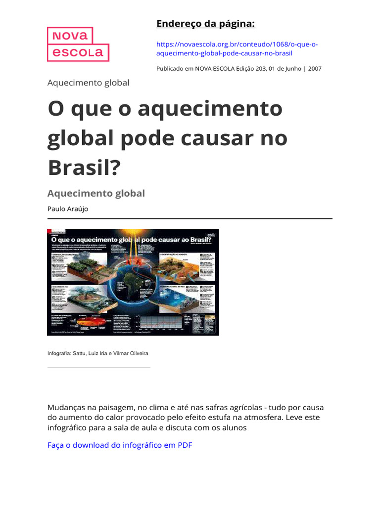 Impactos do Aquecimento Global no Brasil | PDF