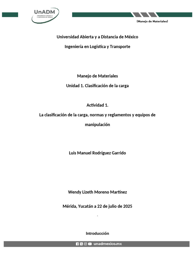 Lmma U1 A1 Lurg | PDF | Logística | Transporte