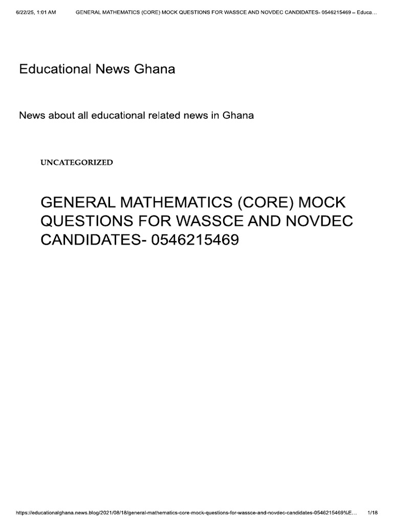 Core Maths Mock | PDF