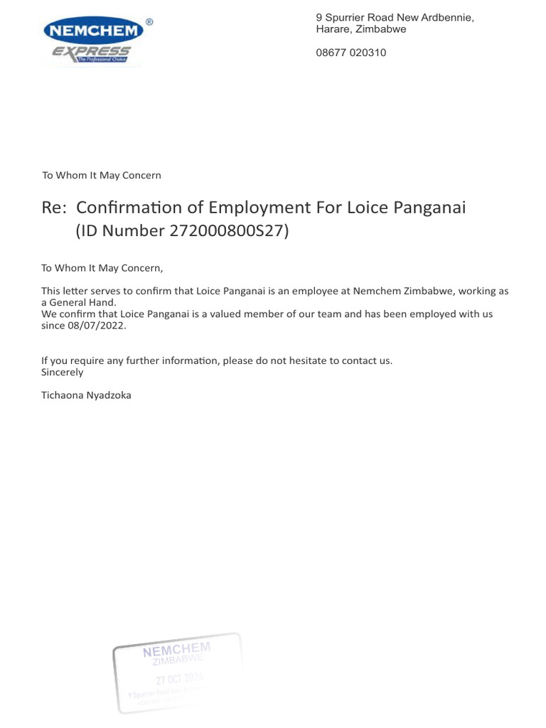 Panganai Re..Letter | PDF