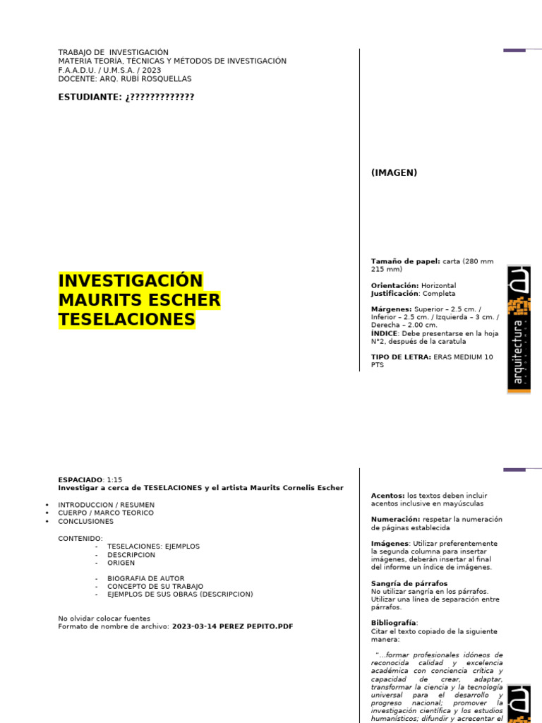 Formato Documento de Investigacion 2023 | PDF | Science