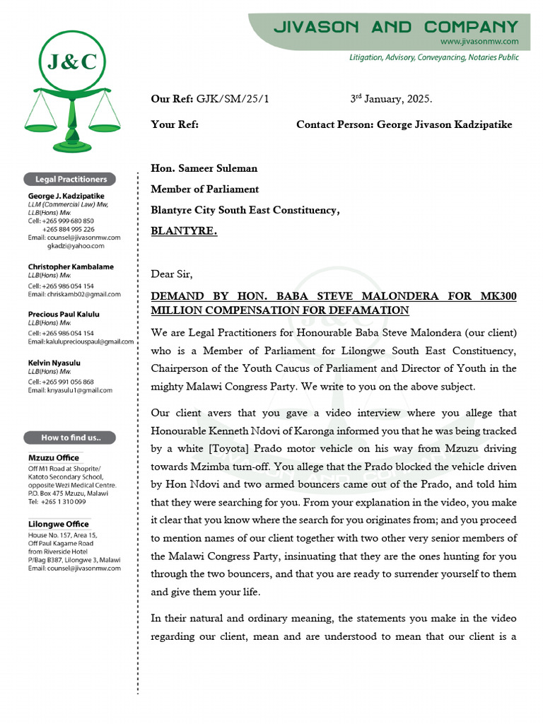 Suleman Letter | PDF | Criminal Law | Public Law