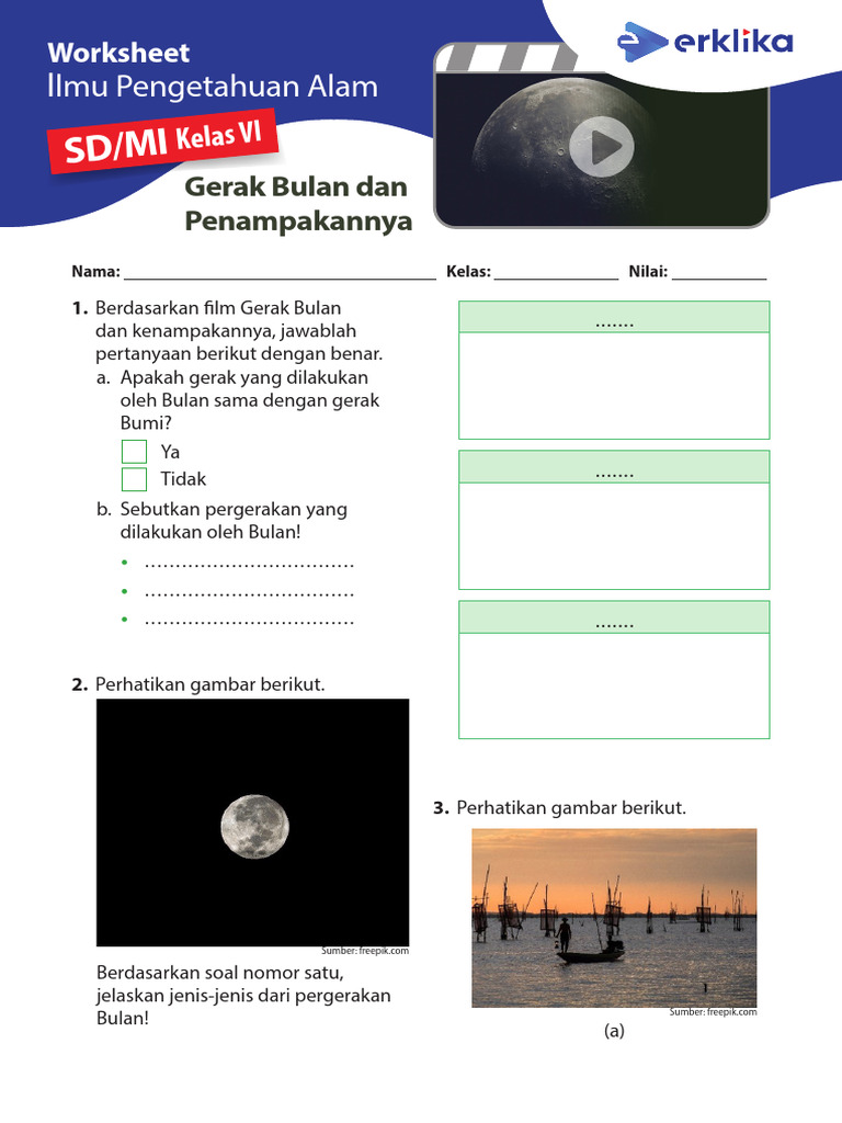 SD Ipa Kelas Vi - Gerak Bulan Dan Kenampakannya | PDF