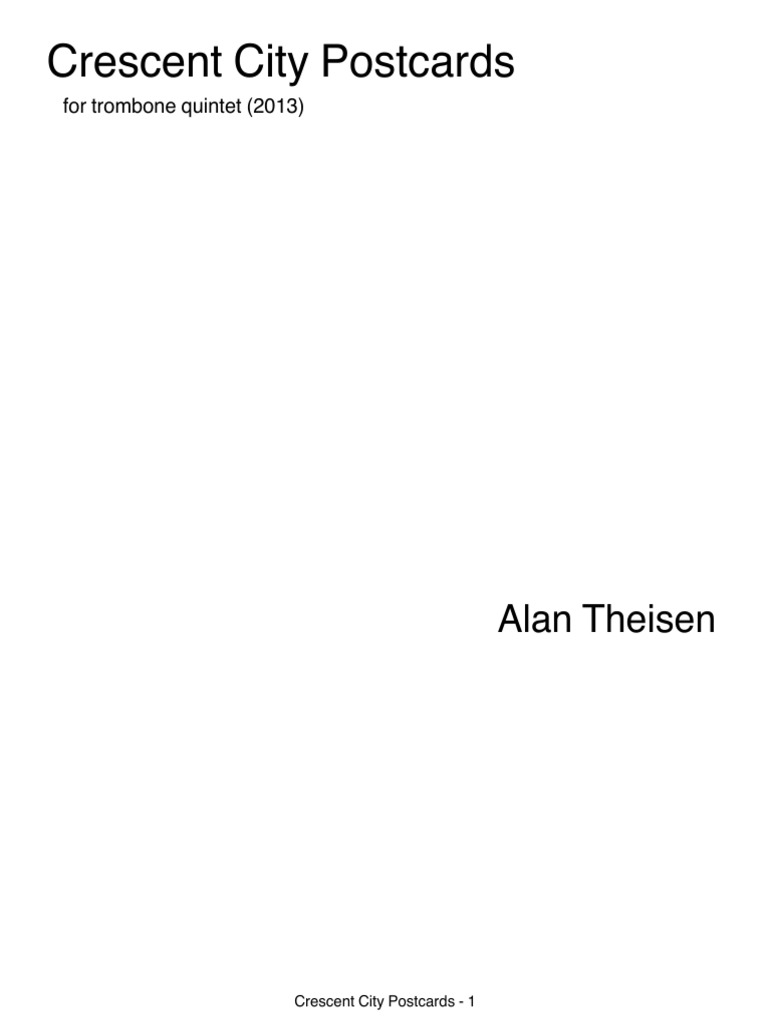 Postcards Trombone Quintet Full Set | PDF | Music Theory | Musical ...