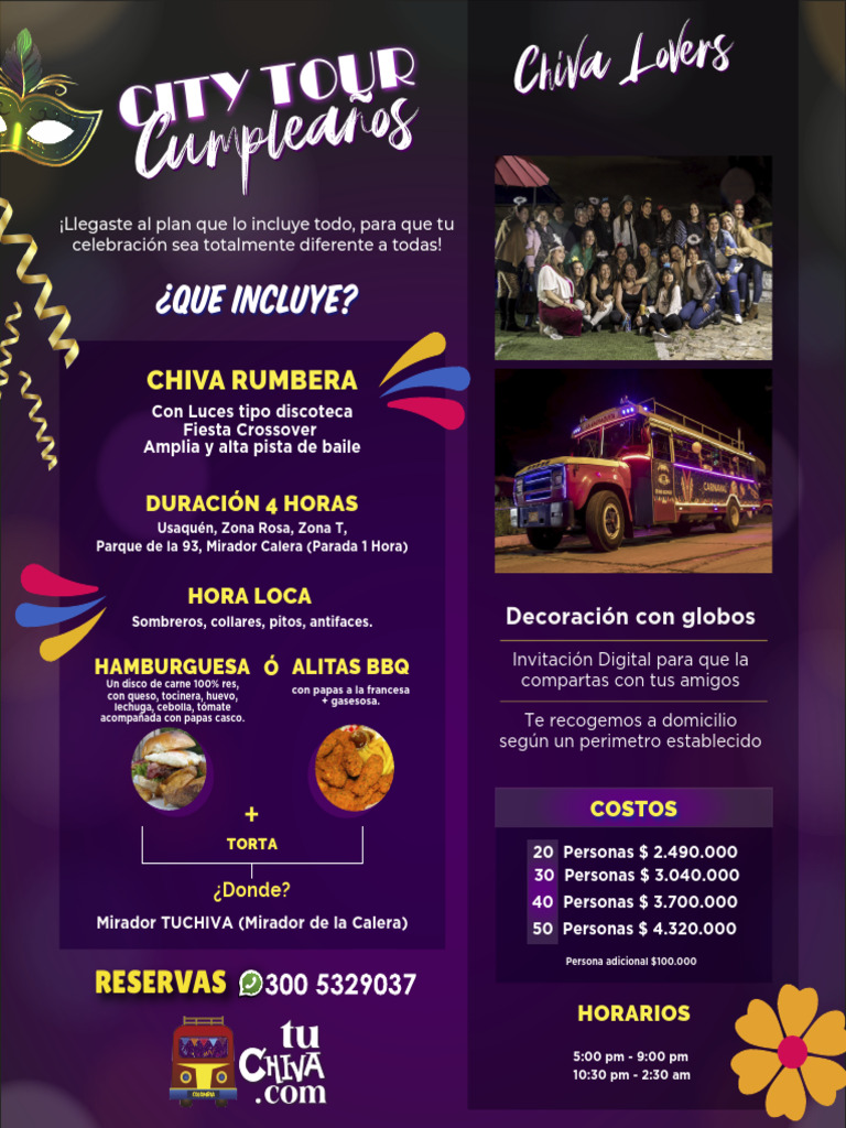 Fiesta de Cumpleaños en Chiva Rumbera | PDF