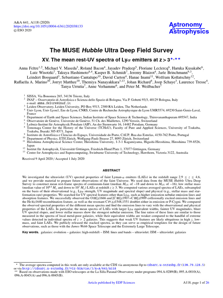 Muse Hubble Udf | PDF | Galaxy | Electromagnetic Spectrum