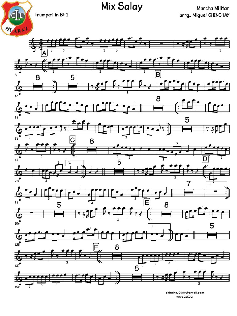 MIX SALAY - Marcha Militar - Trumpet in BB 1 | PDF