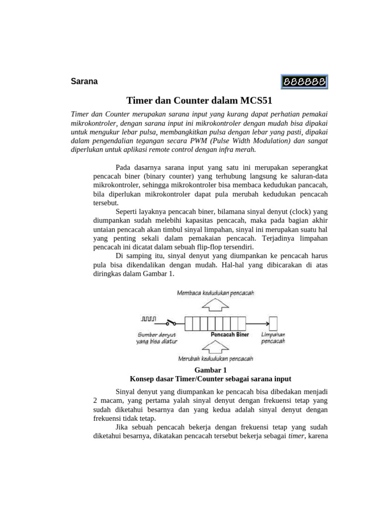 Timer dan Counter pada MCS51 Mikrocontroller | PDF
