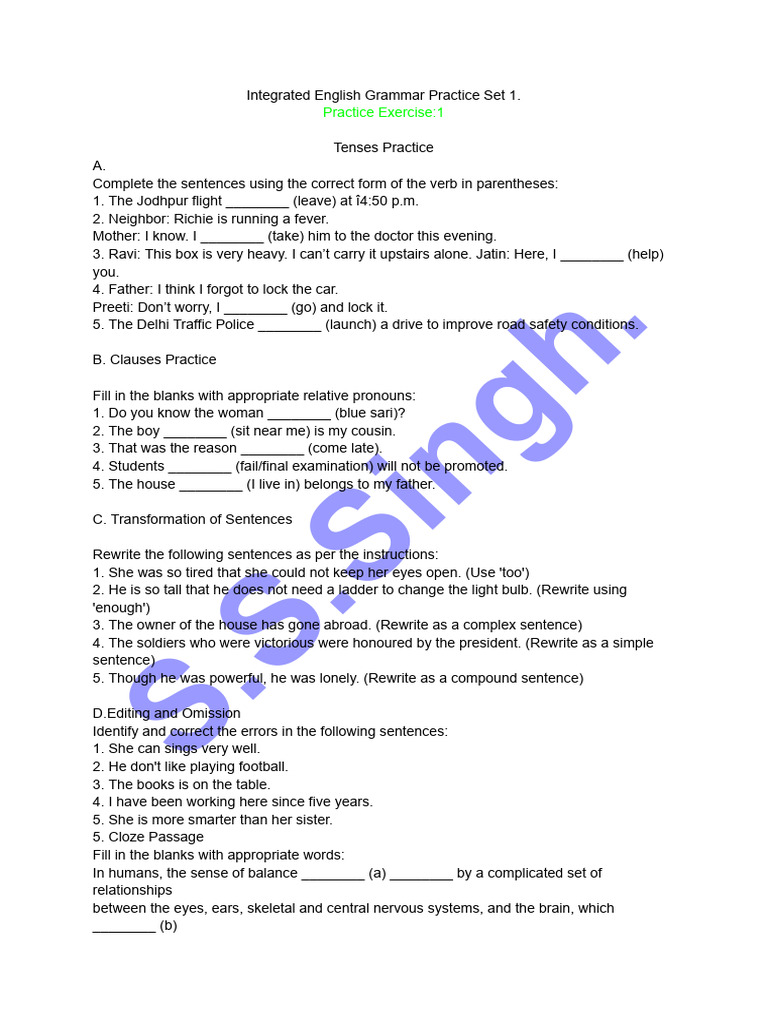 Integrated Grammar. | PDF