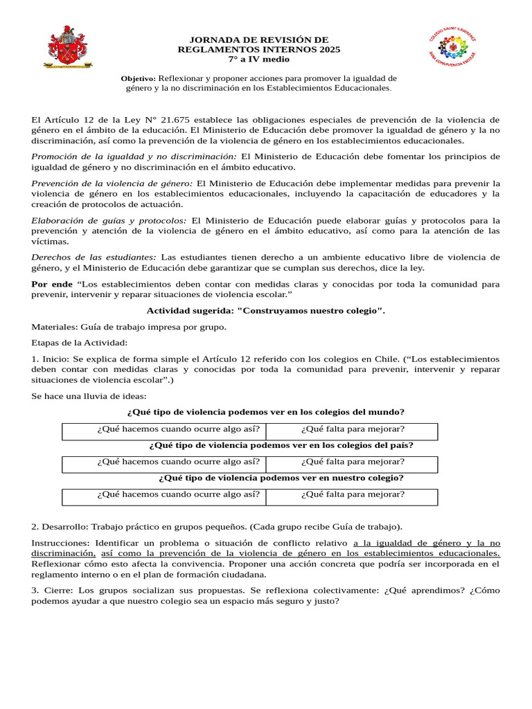 Actividad 7° A IV Medio | PDF | Igualdad de género | Estudios de género