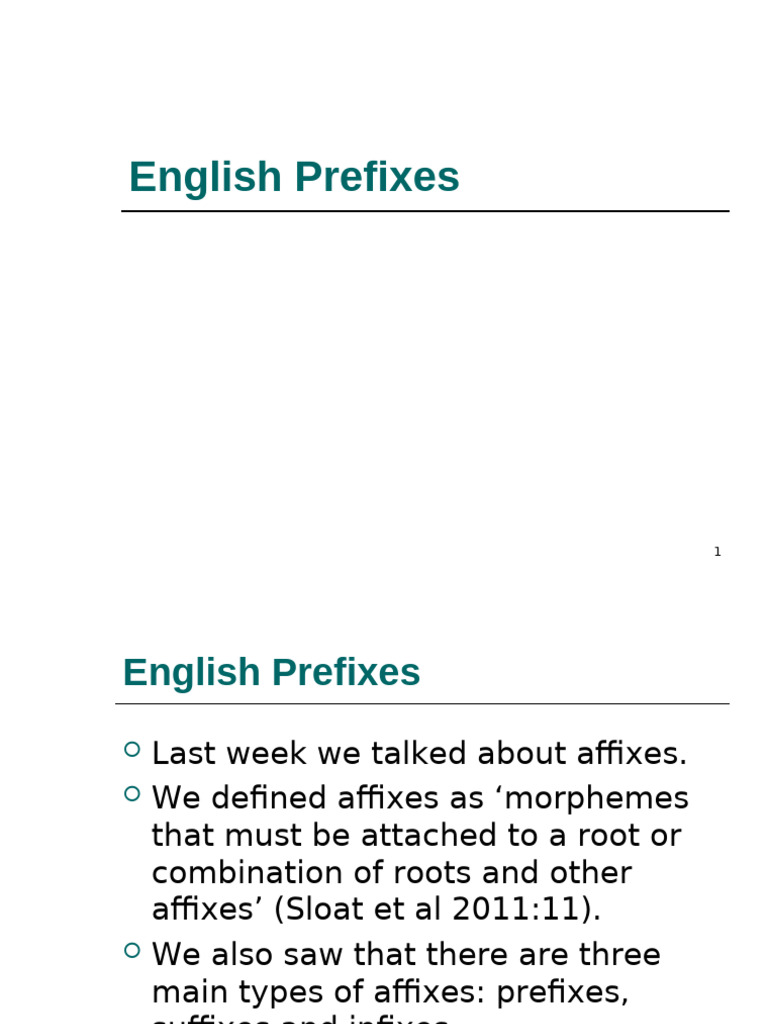 Lecture A3 English Prefixes | PDF | Linguistics | Linguistic Morphology