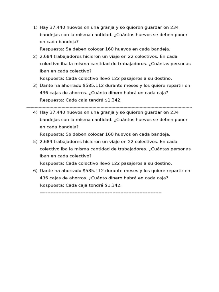 Problemas de Division | PDF